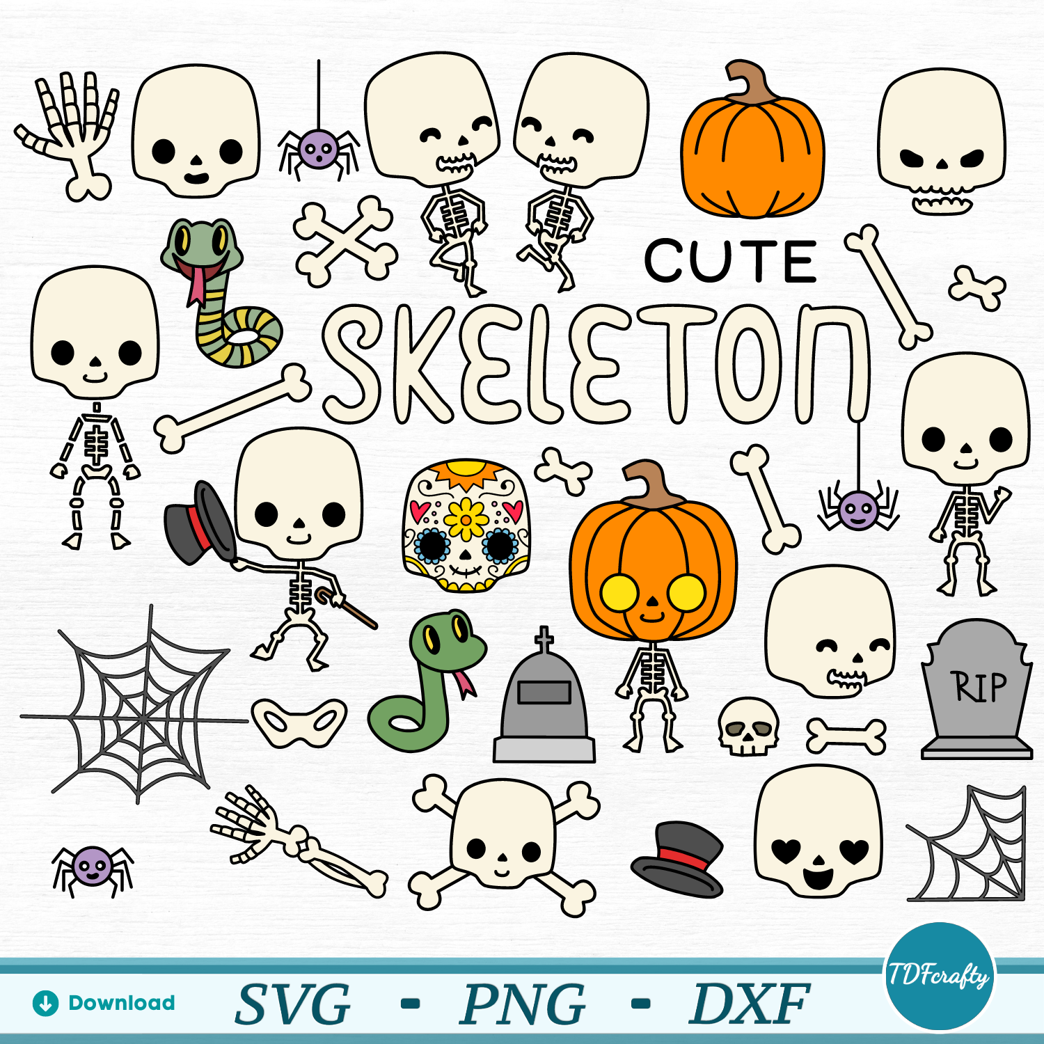 Cute Halloween Skeleton Clipart