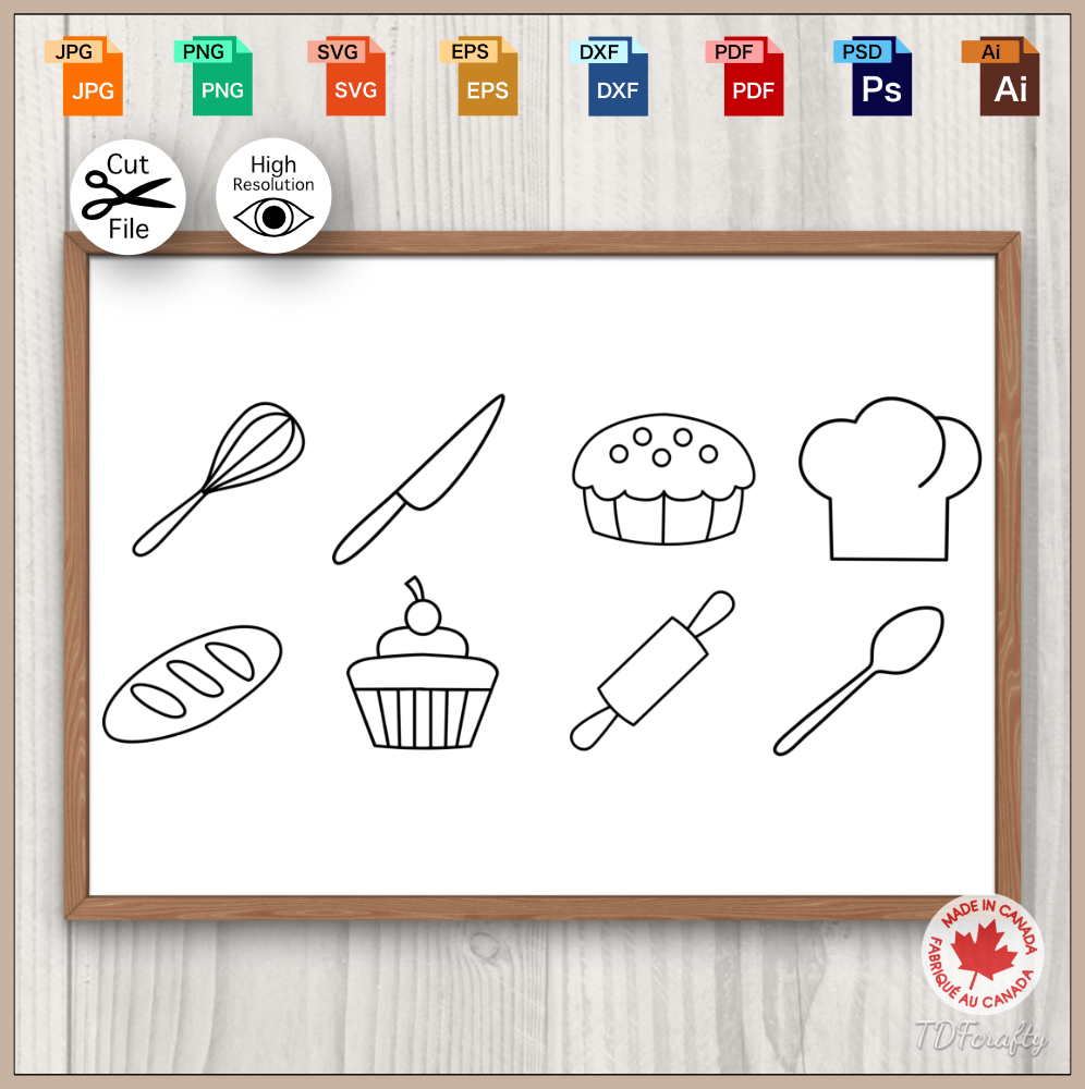 Baking Icon Bundle SVG Designs | Clipart, Illustration, Cut File – Mr ...
