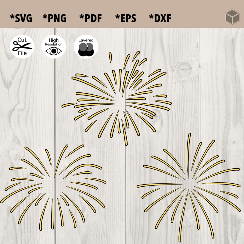 Fireworks Set of 3 SVG File | The Digital Files – TDFcrafty