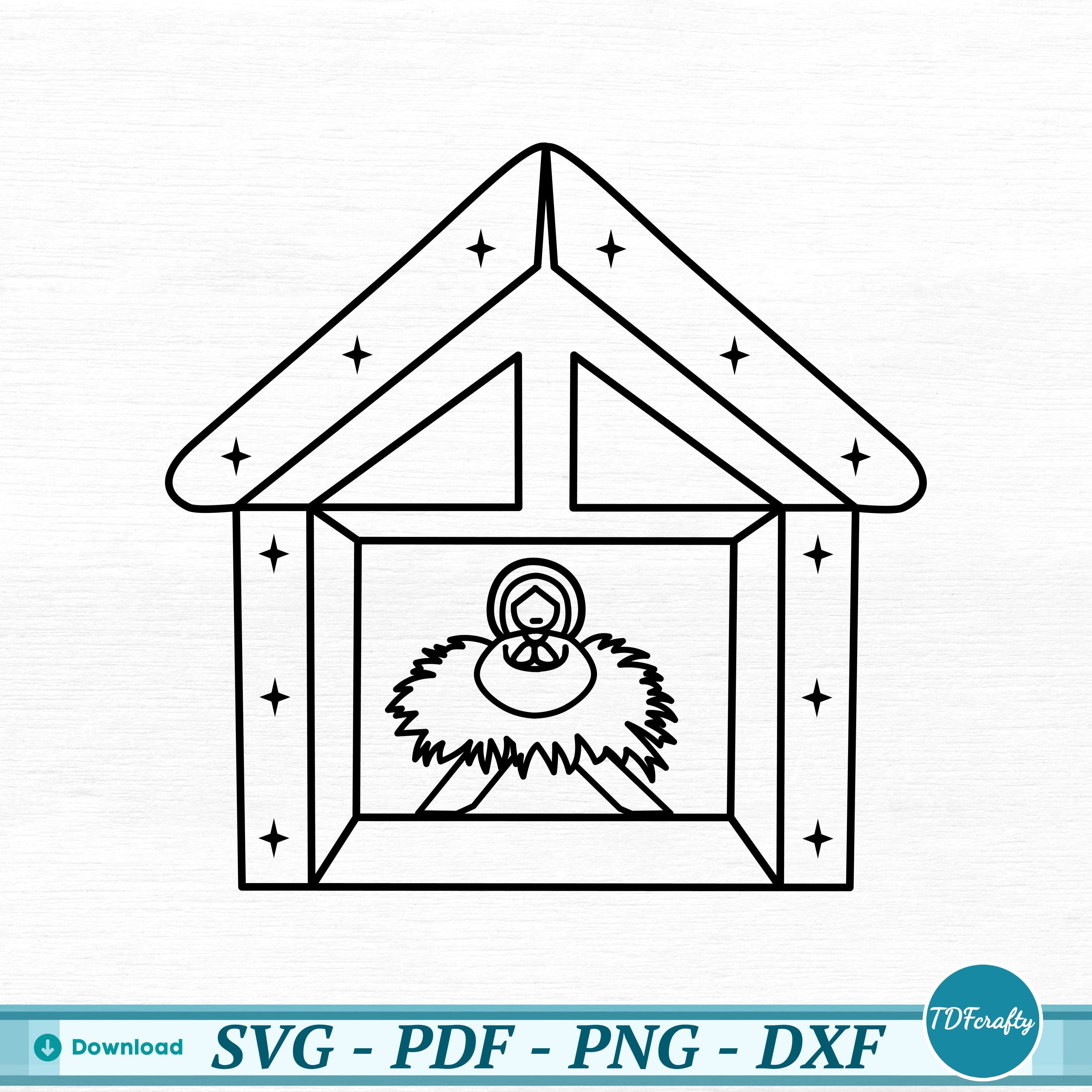 Jesus Creche Outline – Mr. & Mrs. Crafty