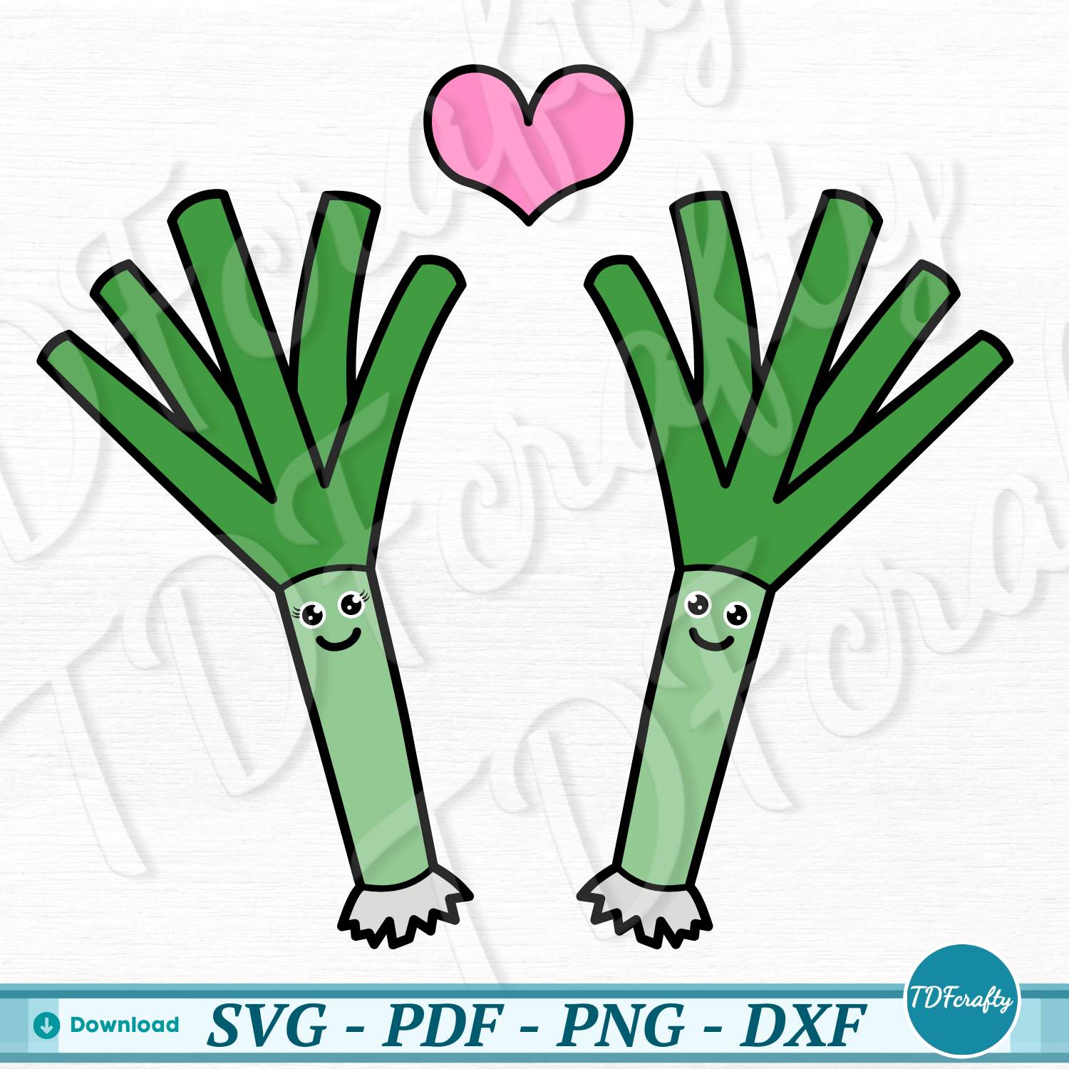 Cartoon Leek Couple SVG, PNG, PDF, DXF Cut File | TDFcrafty – Mr. & Mrs ...
