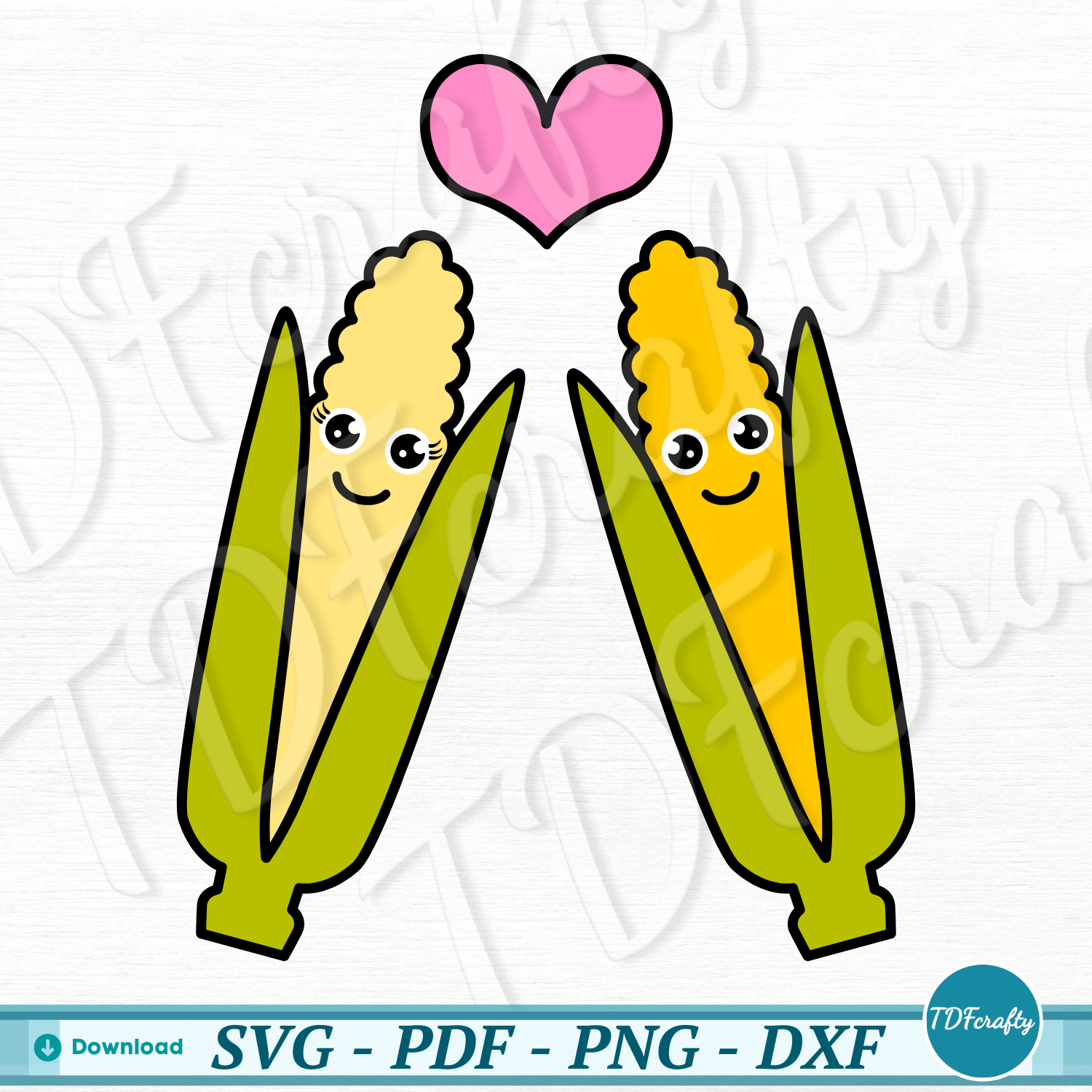 Cartoon Corn Couple SVG, PNG, PDF, DXF Cut File | TDFcrafty – Mr. & Mrs ...
