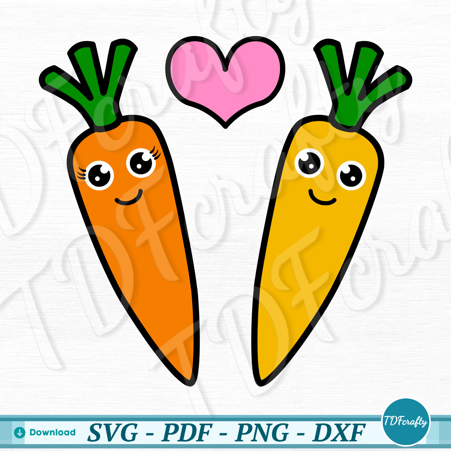 Cartoon Carrot Couple SVG, PNG, PDF, DXF Cut File | TDFcrafty – Mr ...