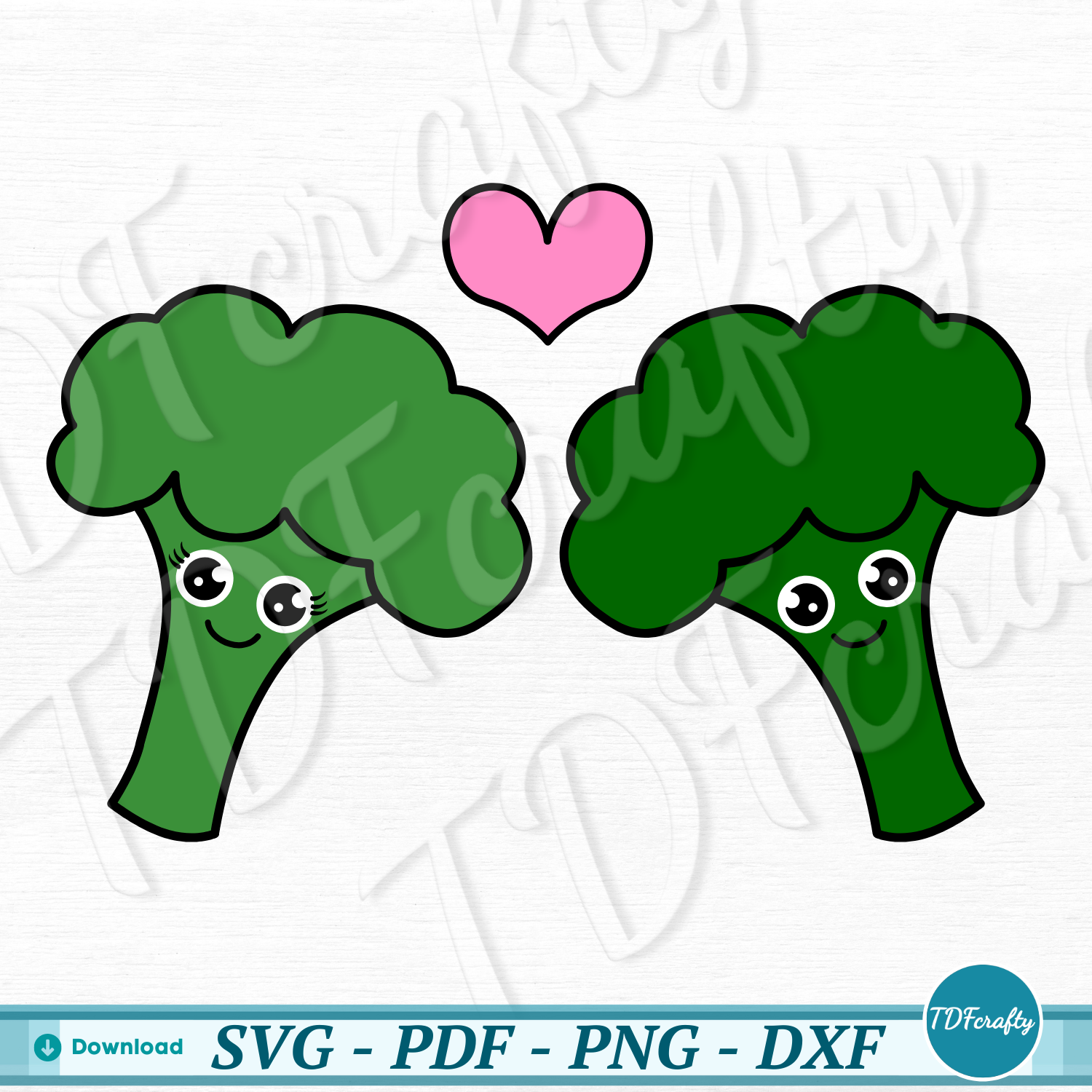 Cartoon Broccoli Couple SVG, PNG, PDF, DXF Cut File | TDFcrafty – Mr ...