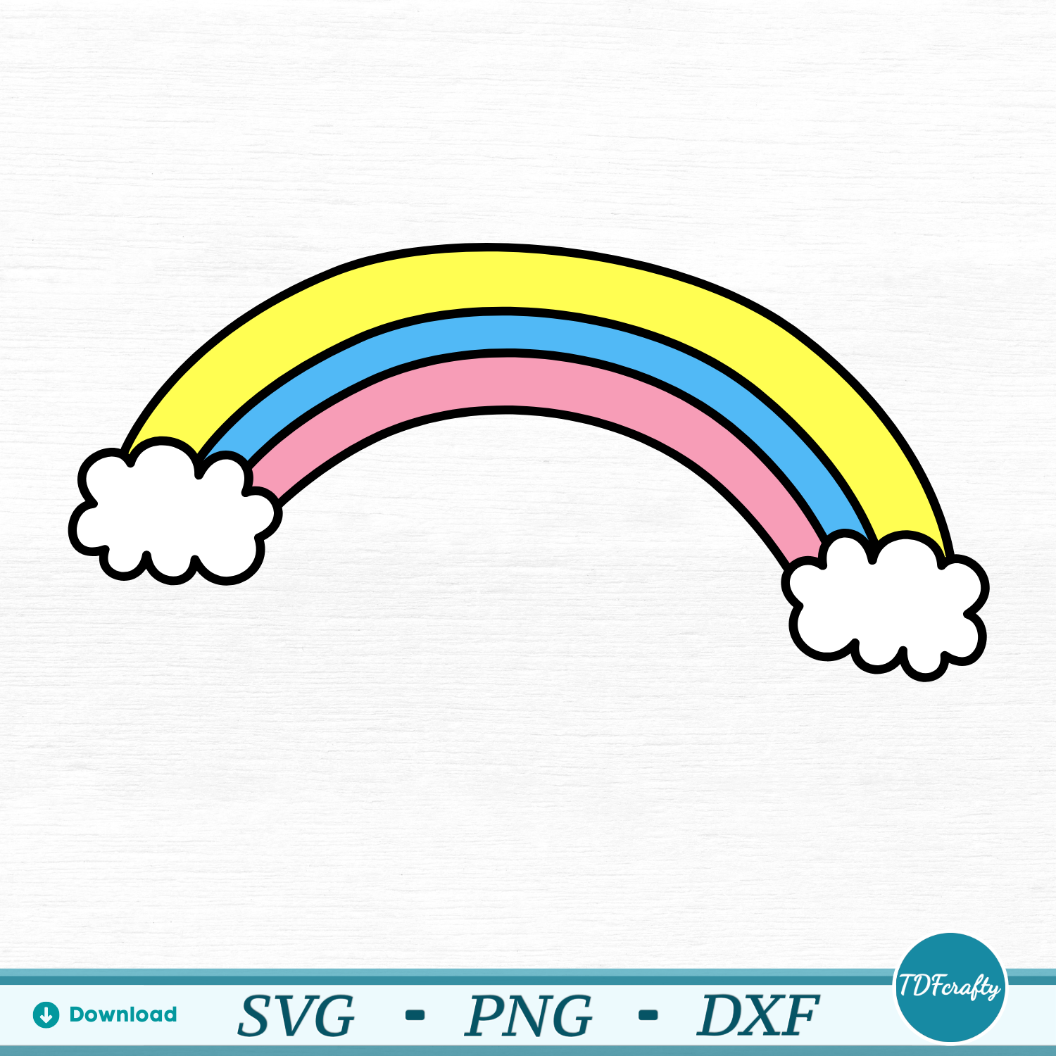Double Rainbow Color SVG, PNG, DXF Cut File | TDFcrafty