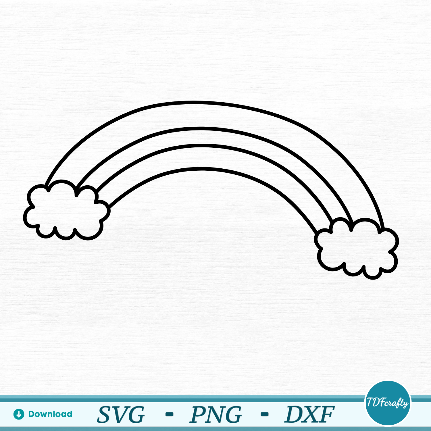 Double Rainbow Outline SVG, PNG, DXF Cut File | TDFcrafty – Mr. & Mrs ...