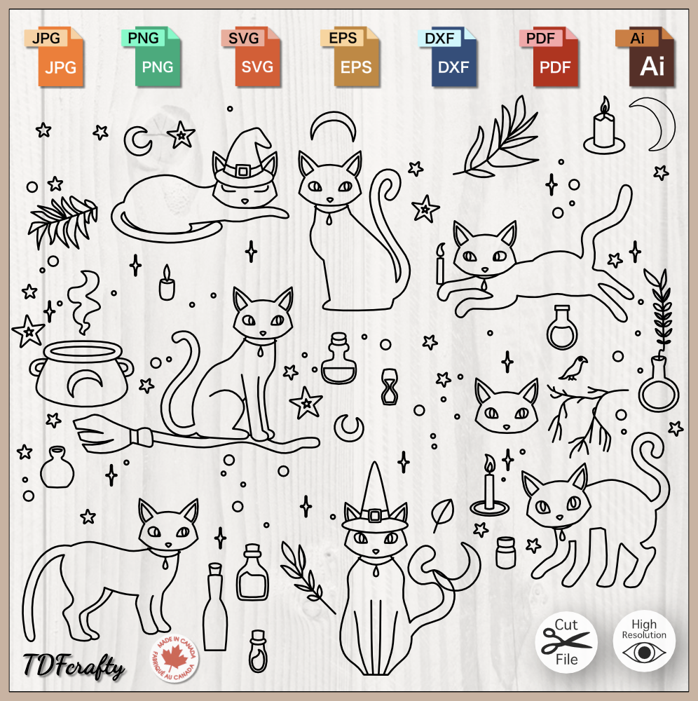 Cute Cat Drawing Outlines