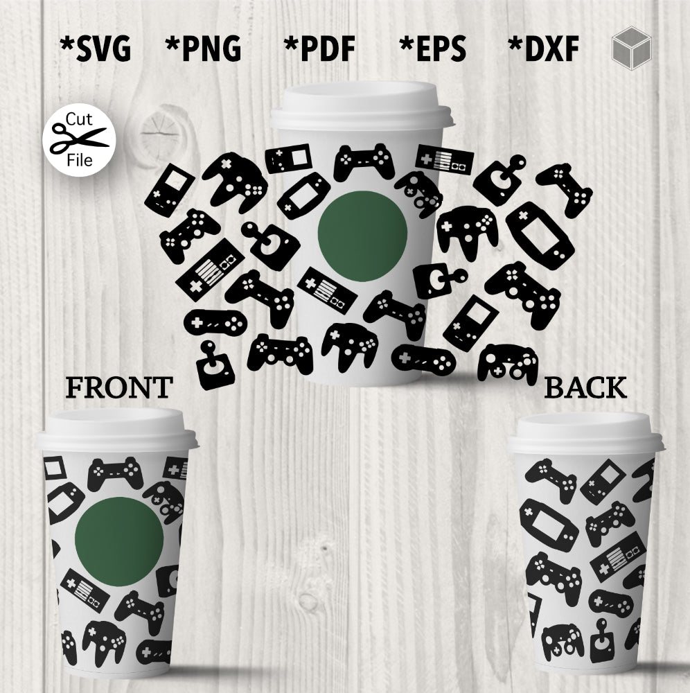 Gamer Hot Cup Wrap Template SVG File | The Digital Files – Mr. & Mrs ...