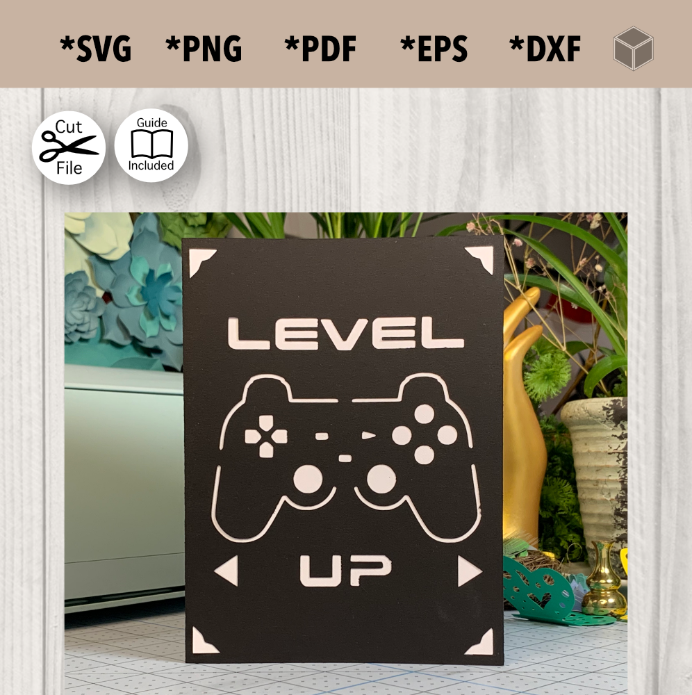 Level Up Card + Envelope Template SVG File | The Digital Files – TDFcrafty