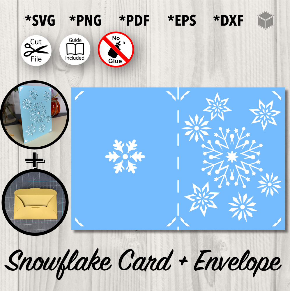 Snowflake Card + Envelope Template SVG File | The Digital Files – Mr ...