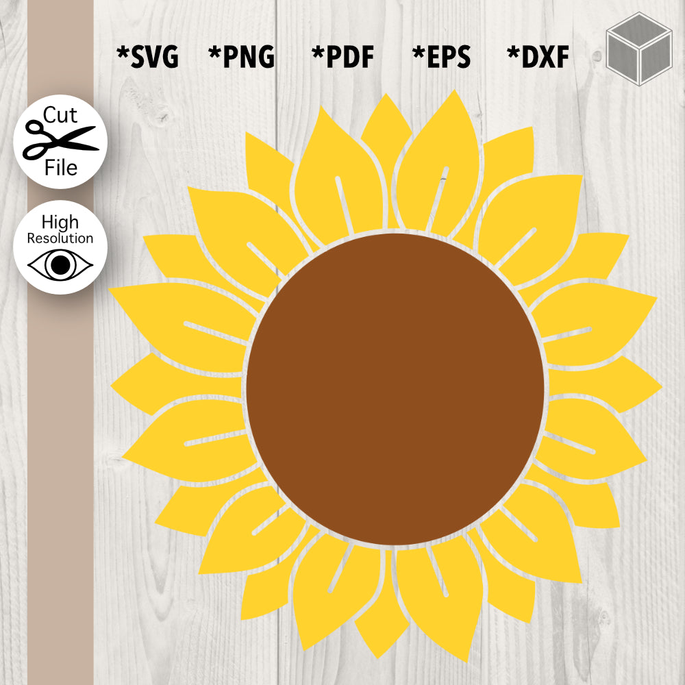 Yellow Sunflower SVG File | The Digital Files – TDFcrafty