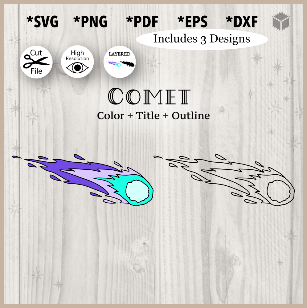 Comet Color and Outline Set SVG | The Digital Files – Mr. & Mrs. Crafty