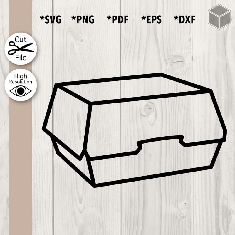 Burger Box Outline SVG File | The Digital Files – Mr. & Mrs. Crafty