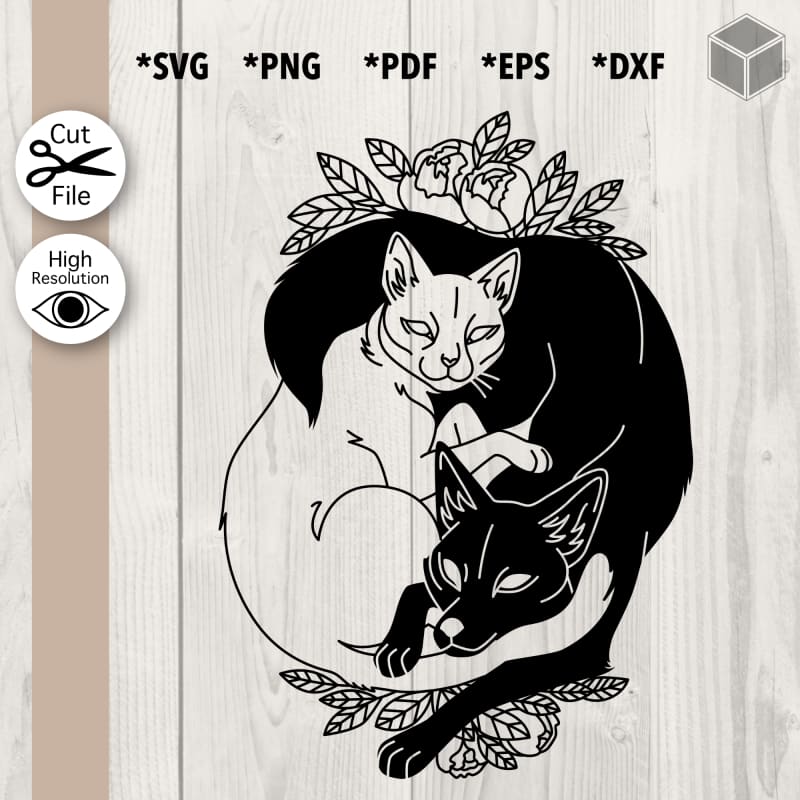 Cat and Dog Cuddle SVG File | The Digital Files – Mr. & Mrs. Crafty