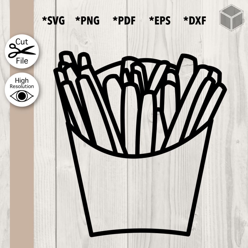 French Fries Outline SVG File | The Digital Files – Mr. & Mrs. Crafty