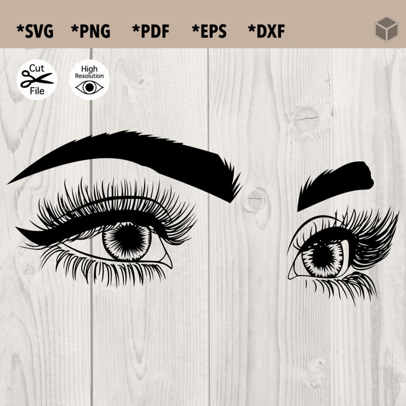 Pretty Eyeliner Eyes Silhouette SVG File | The Digital Files – Mr ...