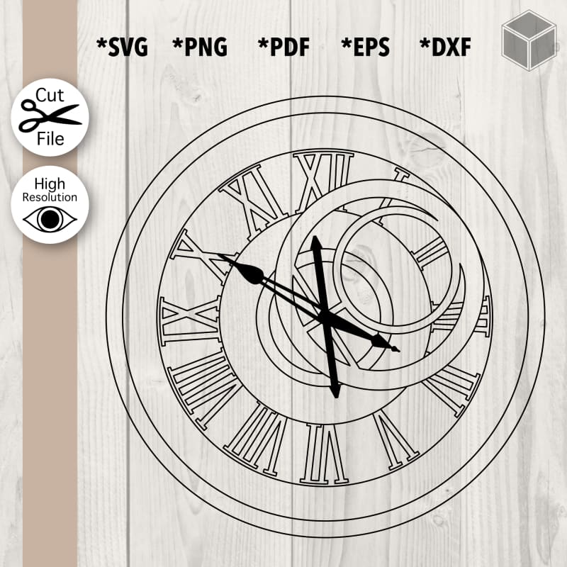 FREE Roman Clock Outline SVG File | The Digital Files – Mr. & Mrs. Crafty