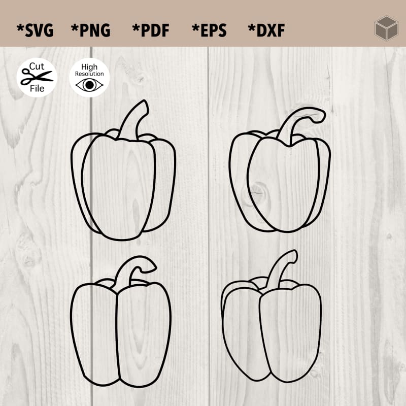 Sweet Peppers Outline SVG File | The Digital Files – Mr. & Mrs. Crafty
