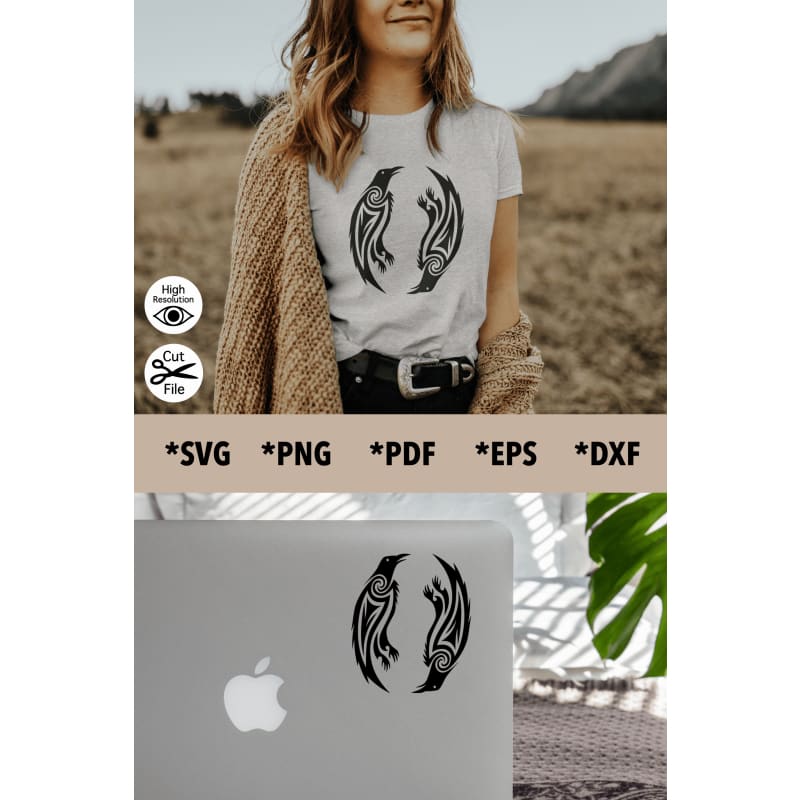 Tribal Raven Sigil Silhouette SVG File | The Digital Files – Mr. & Mrs ...