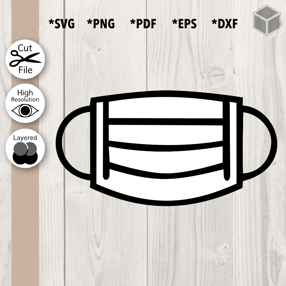 Simple Face Mask SVG File | The Digital Files – TDFcrafty