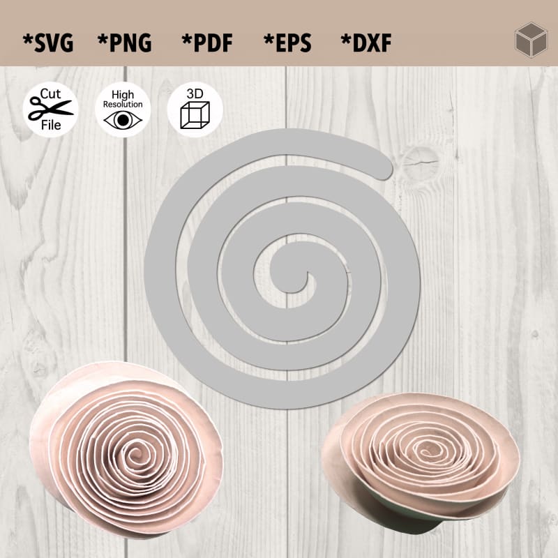 Spiral 3D Rose Template SVG File | The Digital Files – Mr. & Mrs. Crafty