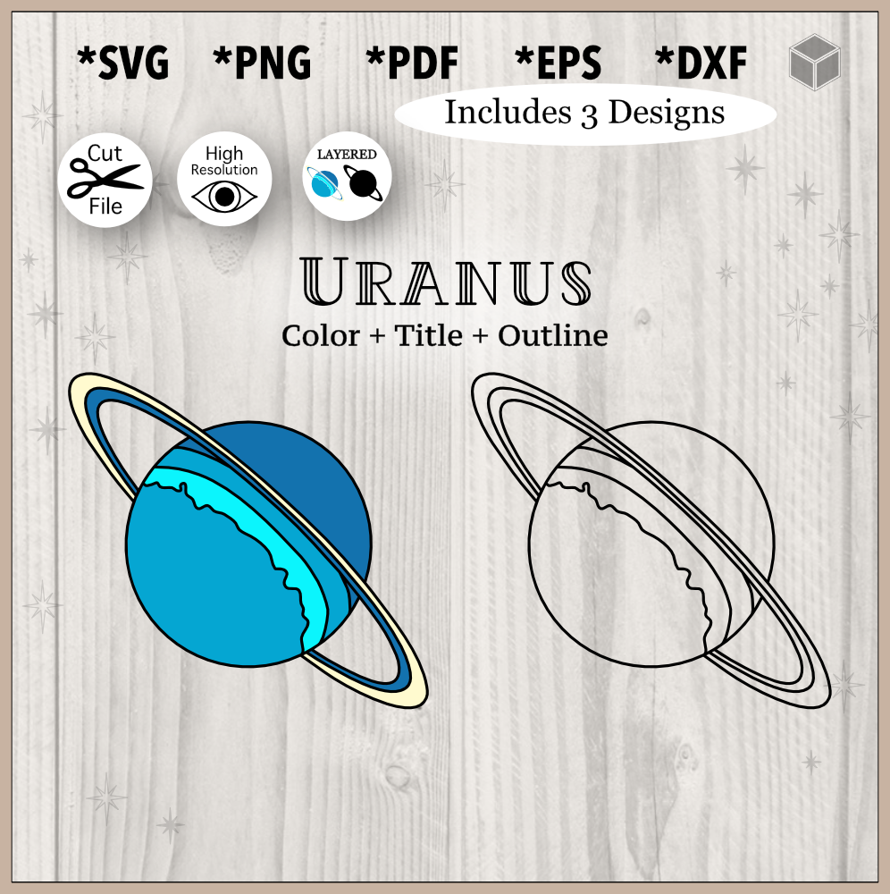 Uranus Color and Outline Set SVG | The Digital Files – Mr. & Mrs. Crafty