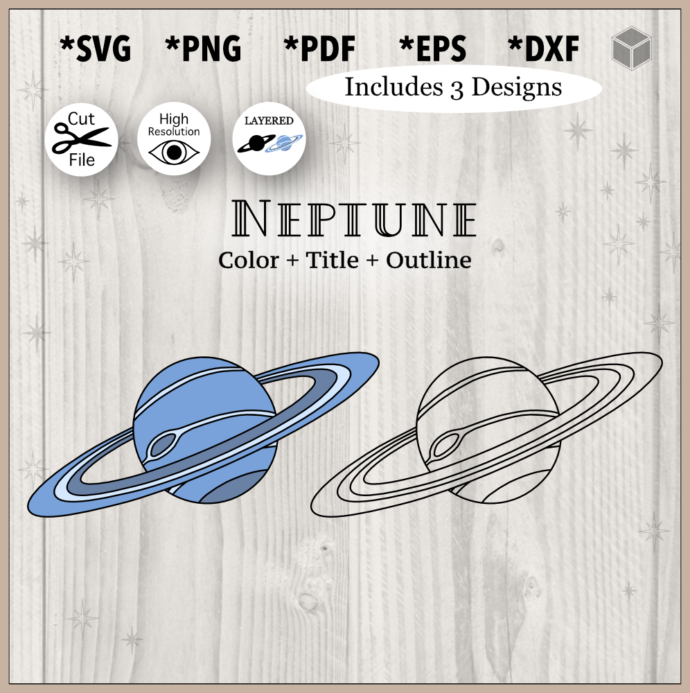 Neptune Color and Outline Set SVG | The Digital Files – Mr. & Mrs. Crafty