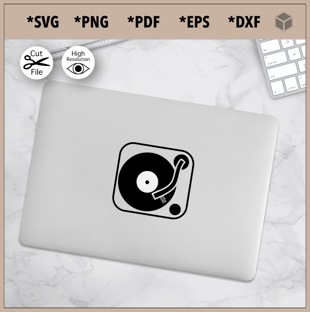 Simple Record Player SVG File | The Digital Files – TDFcrafty