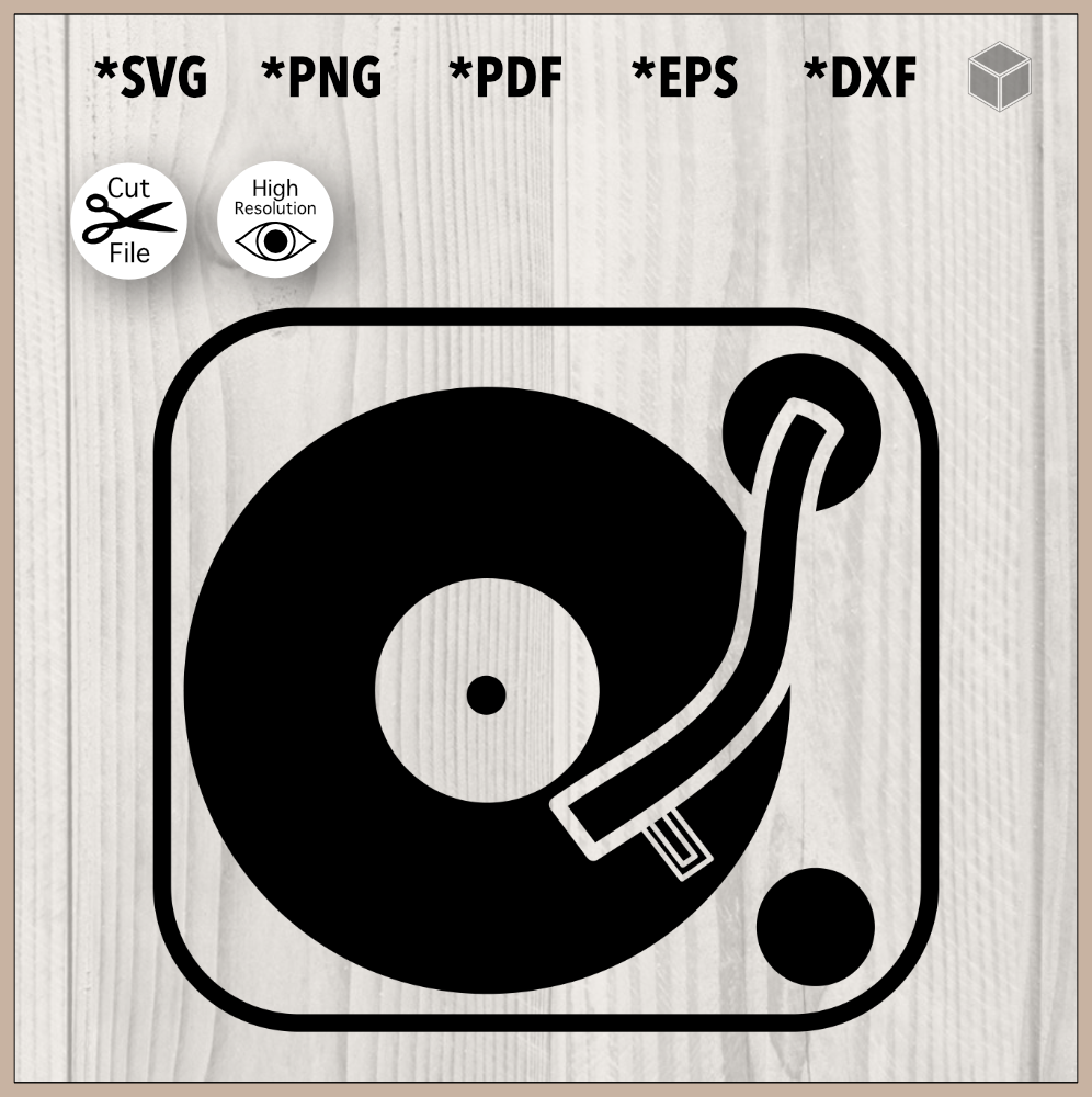 Simple Record Player SVG File | The Digital Files – TDFcrafty