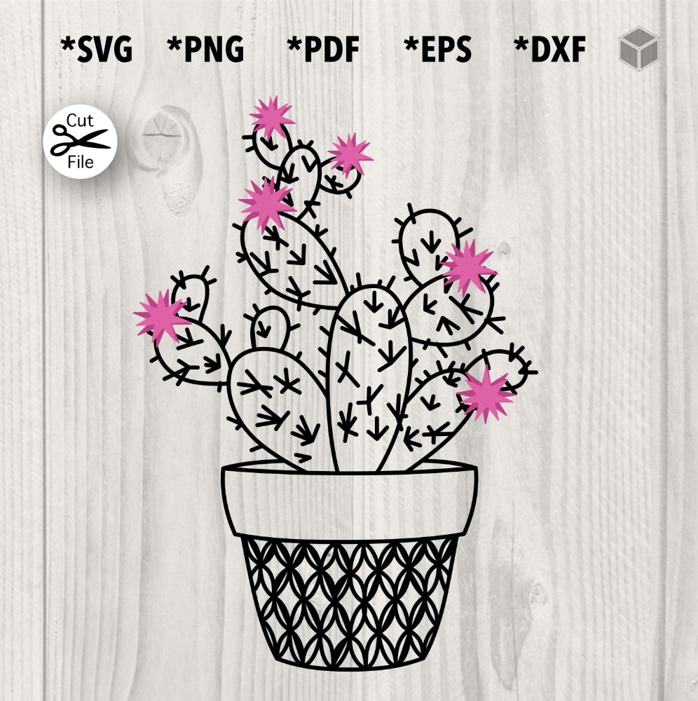 Cactus Flower Outline