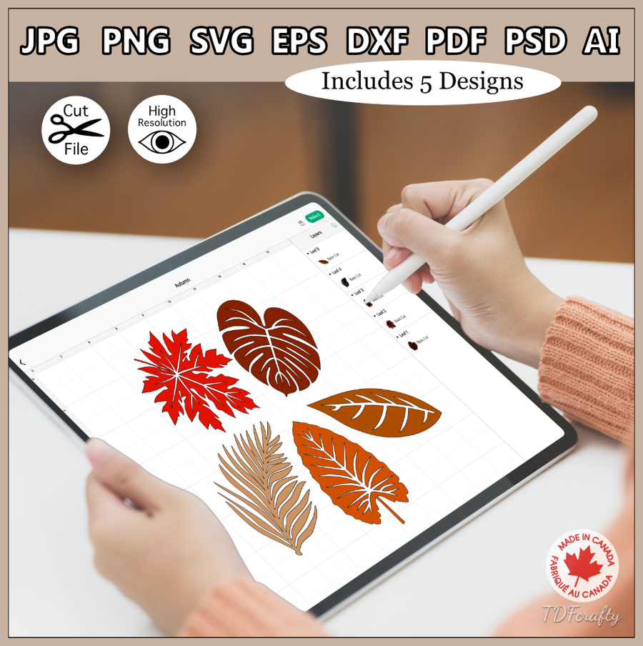 Detailed Fall Leaf Bundle SVG Cut Files | The Digital Files – TDFcrafty
