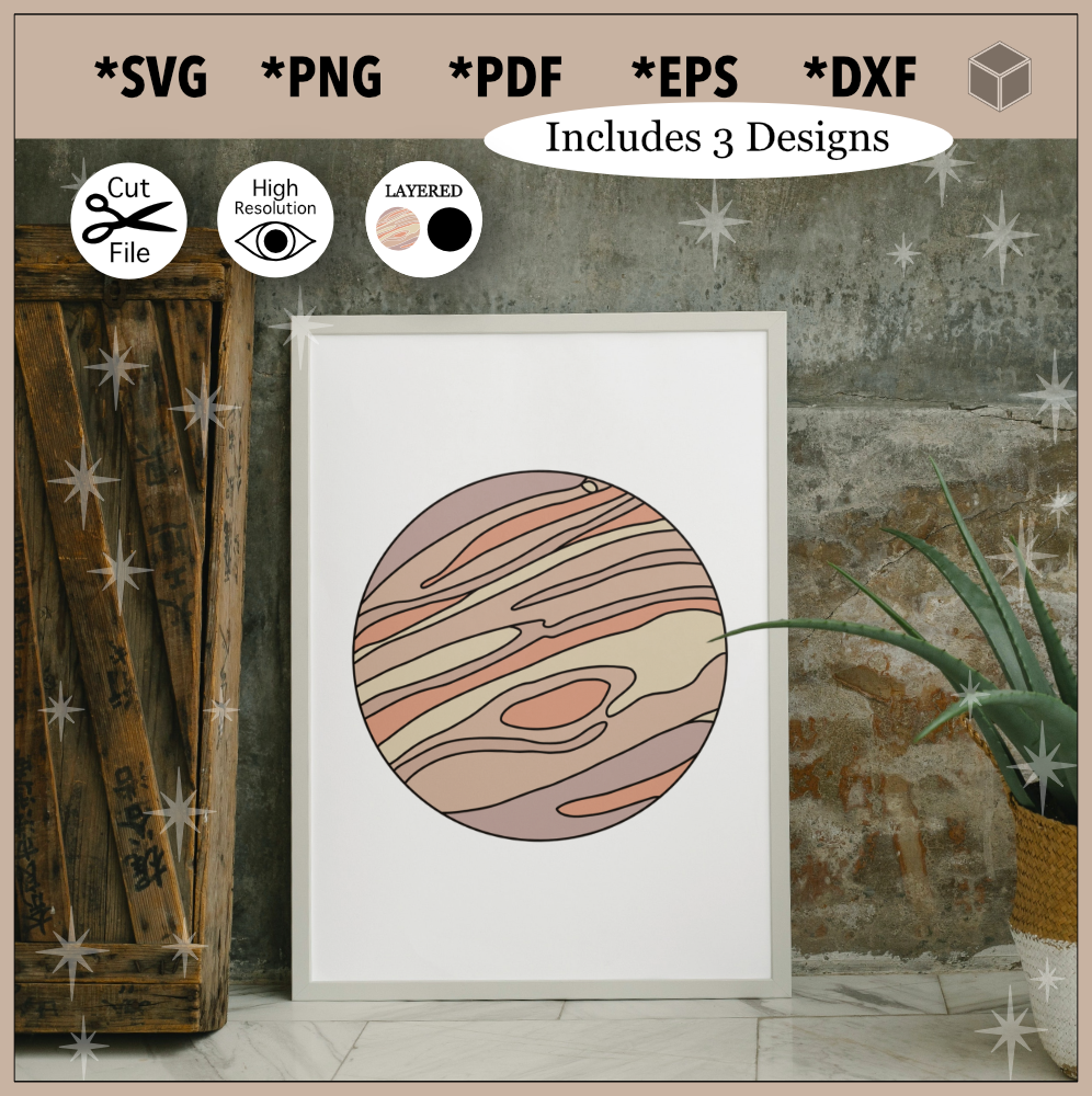 Jupiter Color and Outline Set SVG | The Digital Files – Mr. & Mrs. Crafty