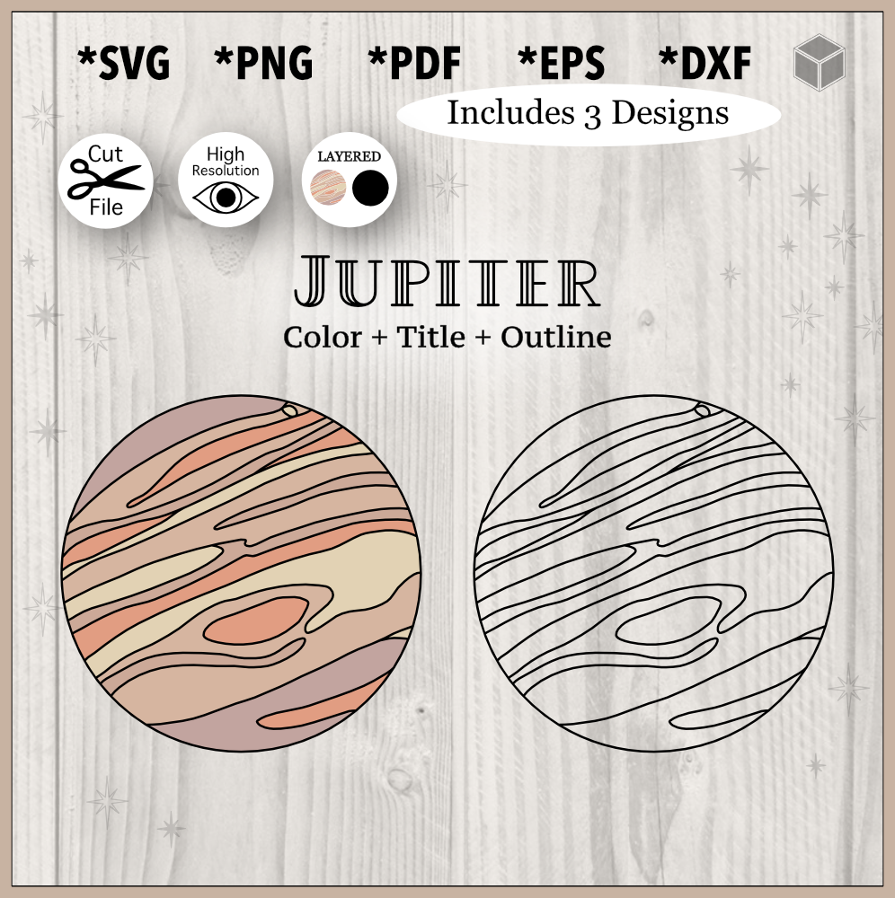 Jupiter Color and Outline Set SVG | The Digital Files – Mr. & Mrs. Crafty
