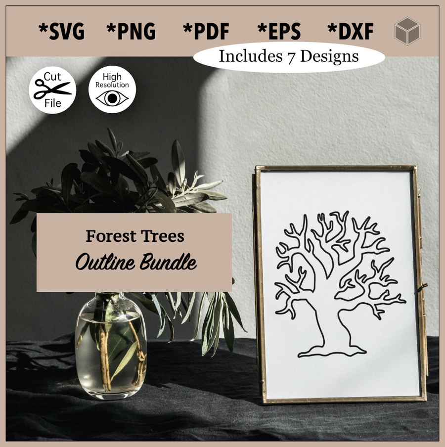 Spooky Trees Outline Bundle SVG Files | The Digital Files – TDFcrafty